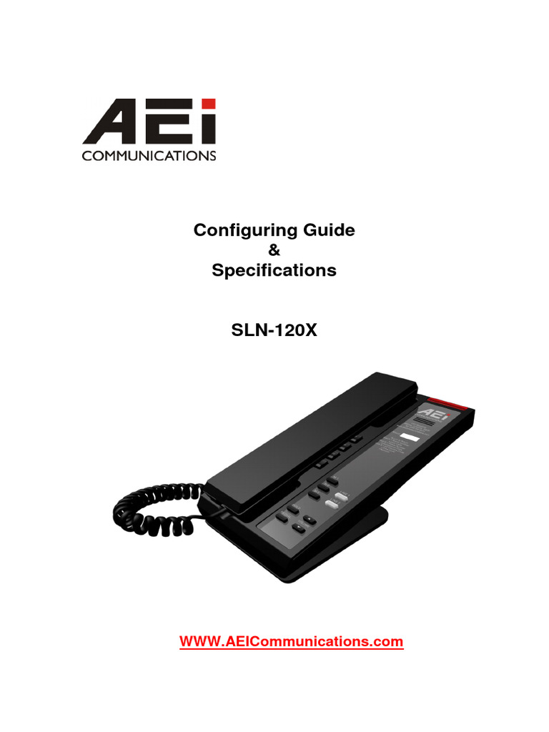 AEI's SLN-120X Configuration Guide | PDF | World Wide Web | Internet & Web
