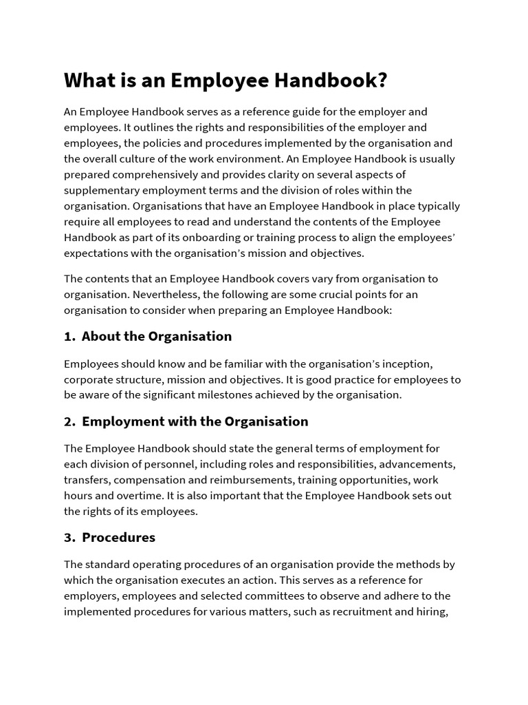 What Is An Employee Handbook | PDF | Employment | Employee Retention