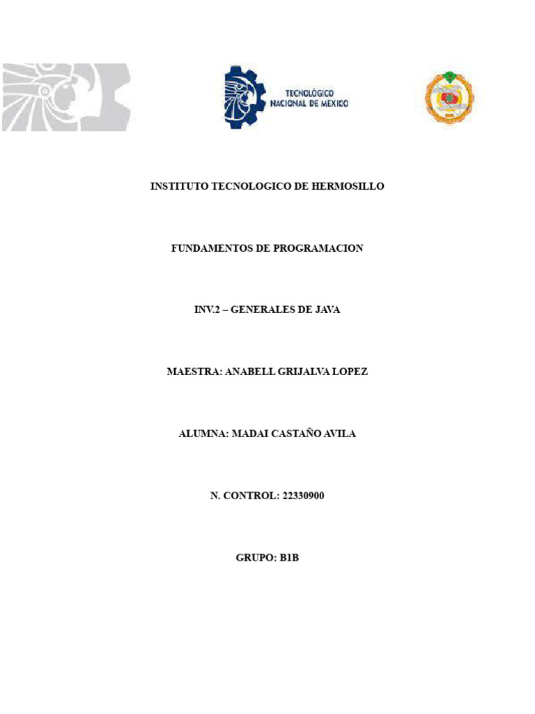 Inv 2 Generales De Java Pdf Java Lenguaje De Programación Máquina Virtual De Java