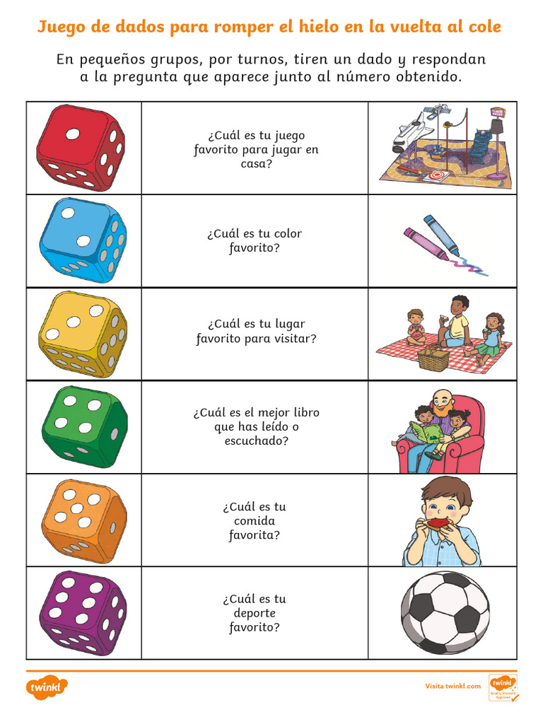 Juego de Dados para Romper el Hielo | PDF