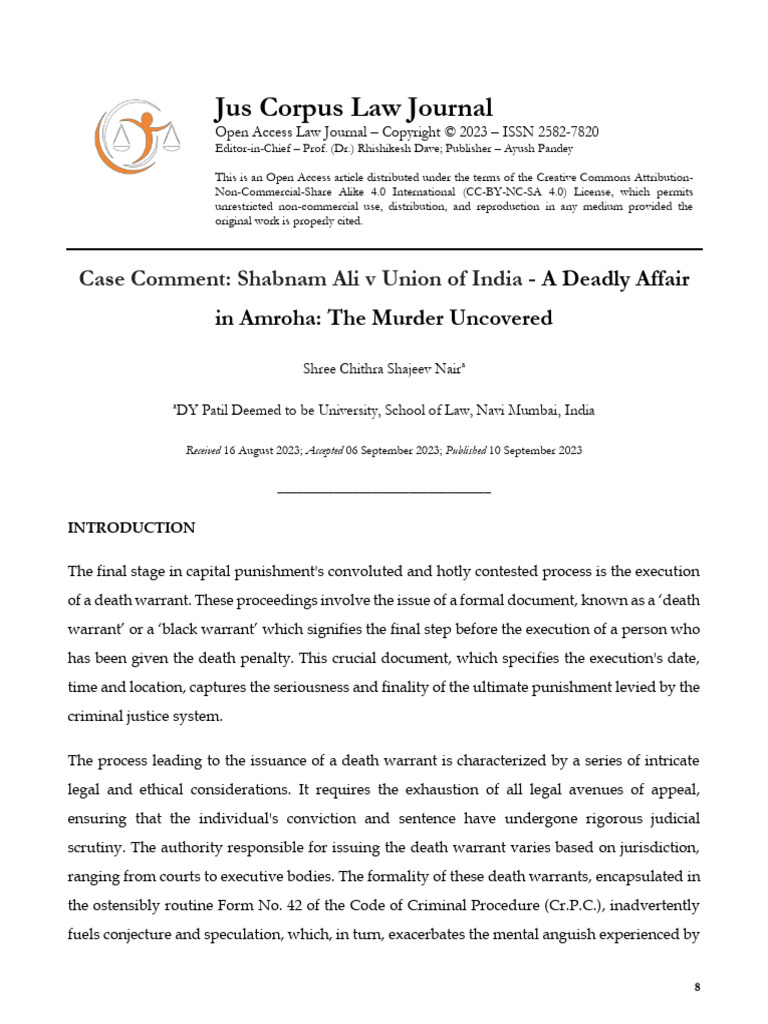 Shree Chithra Shajeev Nair | PDF | Capital Punishment | Justice