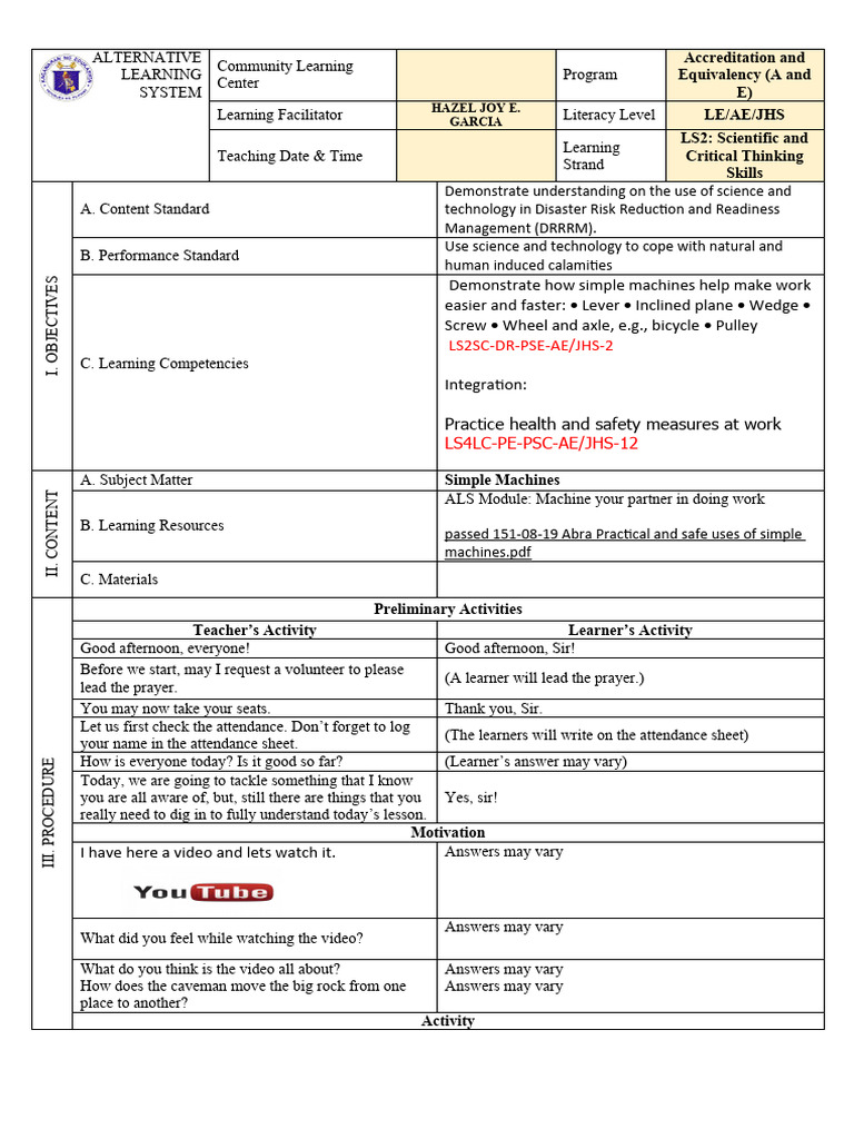DLP-Simple Machine (Team Teaching) | PDF