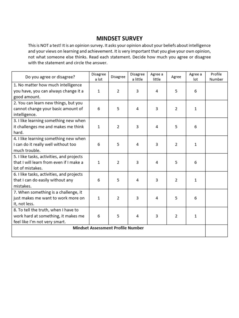 Growth Mindset Assessment | PDF | Career & Growth | Self-Improvement
