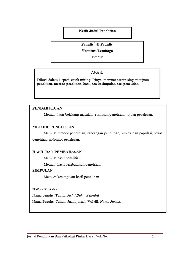 Template Jurnal Pintar Harati | PDF