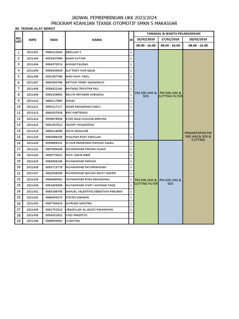 Jadwal Bimbingan Ukk 2024 Pdf