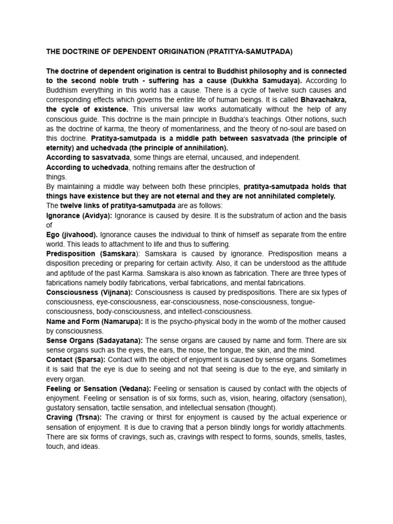 The Doctrine of Dependent Origin, The Doctrine of Momentariness The ...