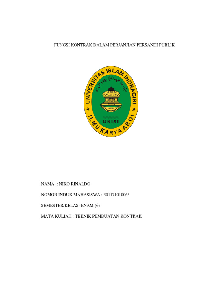 Fungsi Kontrak dalam Persandi Publik | PDF | Hukum