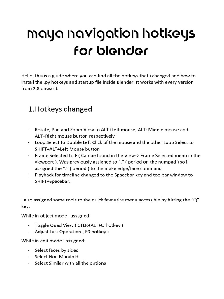 Maya Navigation Hotkeys For Blender Guide Pdf 