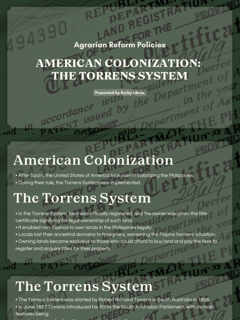 American-Colonization-The-Torrens-System | PDF | Leasehold Estate ...