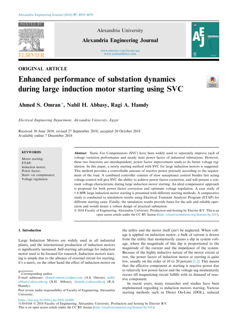 SVC Enhances Induction Motor Start | PDF | Electric Motor | Electrical ...