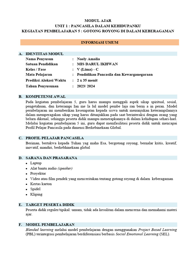Unit 1 - Pembelajaran 5 (Naely) | PDF