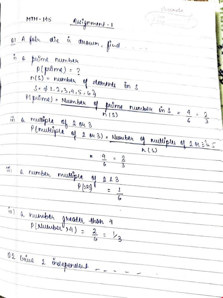 MTH Assignment 1 | PDF