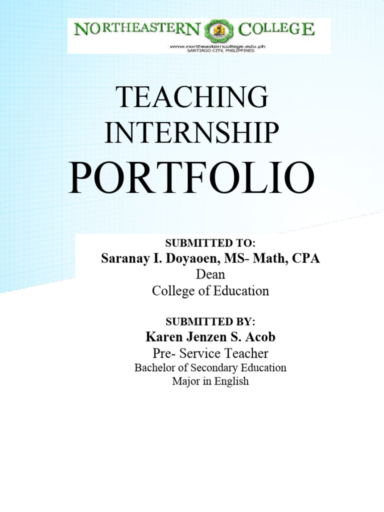 Teaching Internship: Portfolio | PDF | Learning | Education Theory