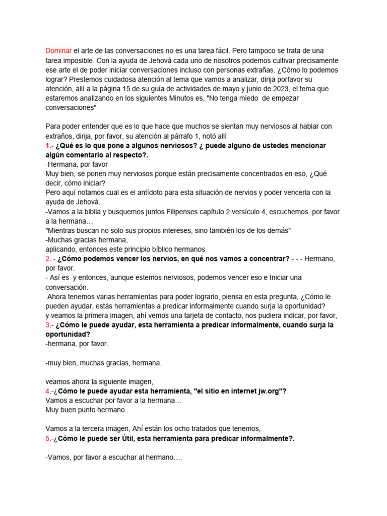 Dominar El Arte de Las Conversaciones Es Una Tarea Fácil | PDF ...