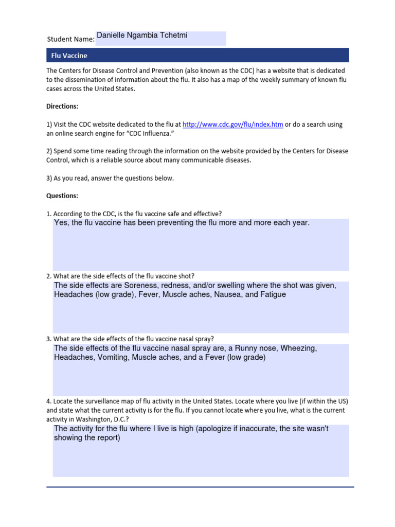 CDC Flu Vaccine Information Guide | PDF | Influenza | Influenza Vaccine