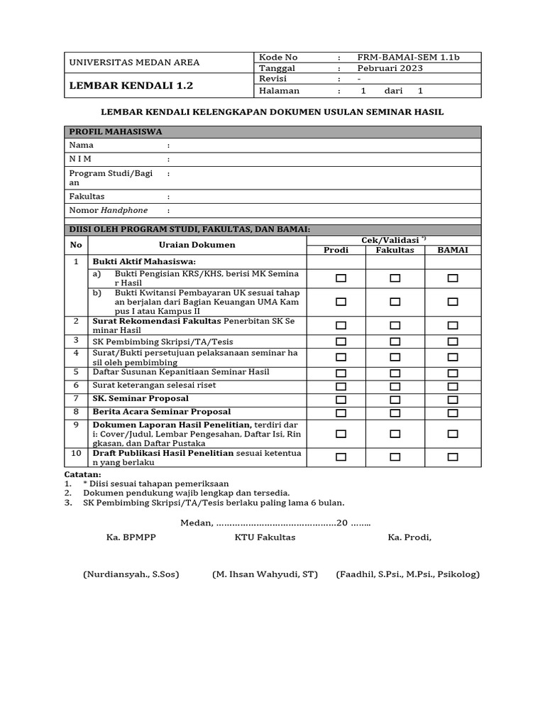 Form. Semhas Ok 2024 | PDF