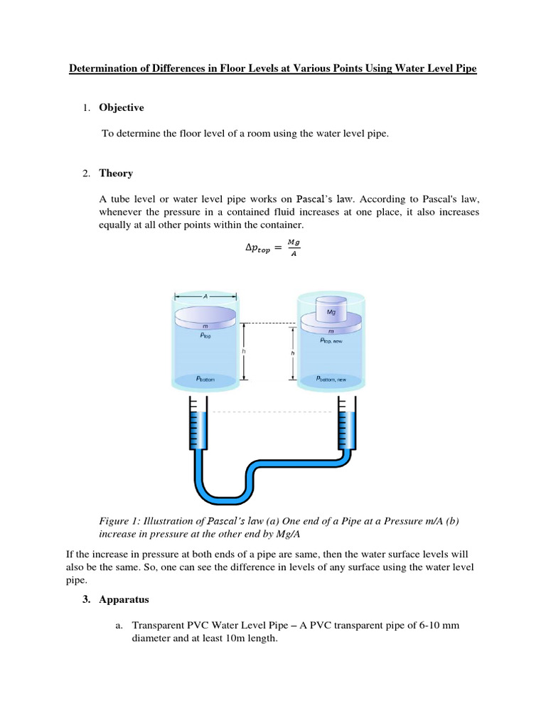 Determination of Floor Level | PDF | Pipe (Fluid Conveyance) | Pressure