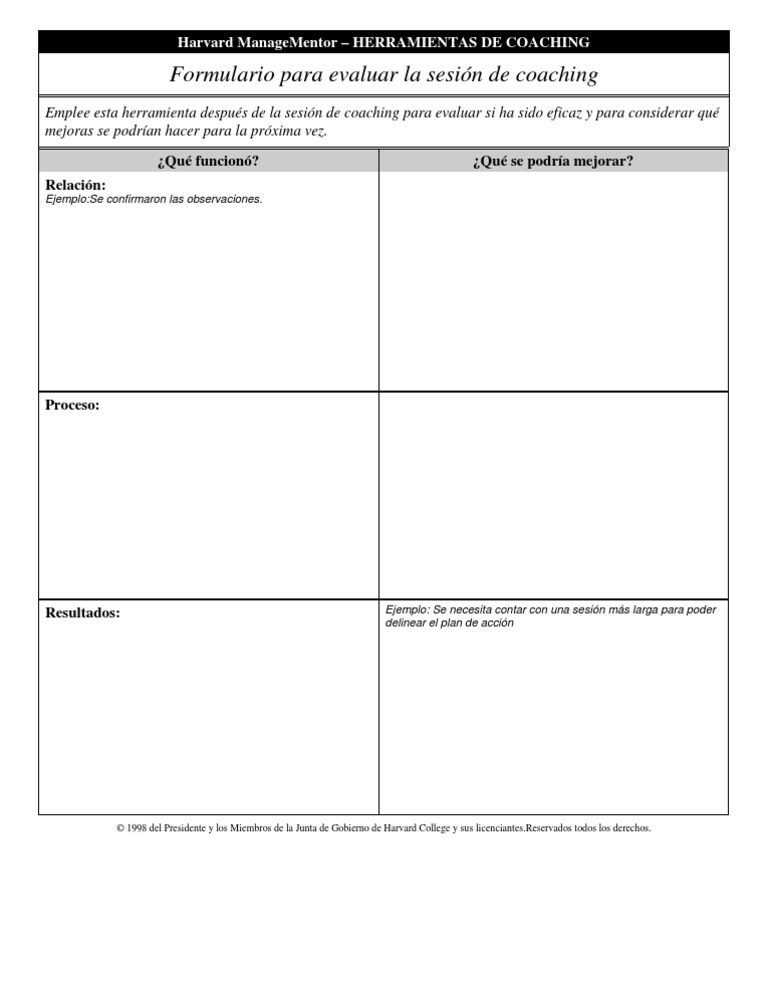 Evaluar Coaching | PDF