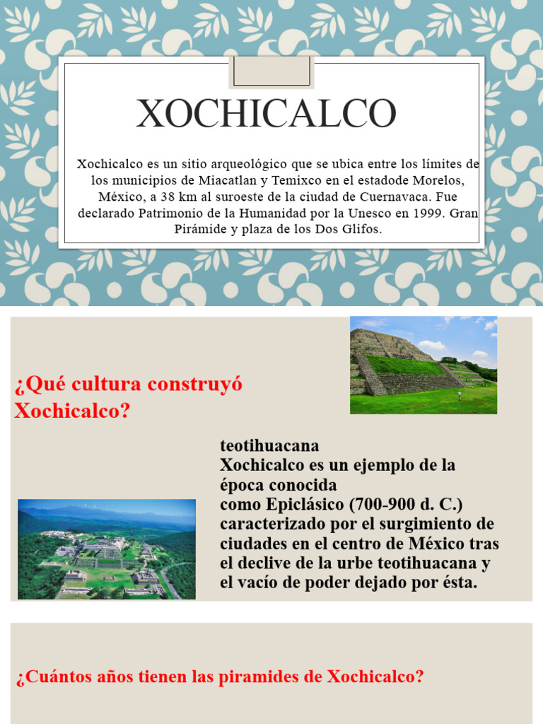 Xochicalco: Patrimonio Arqueológico de Morelos | PDF