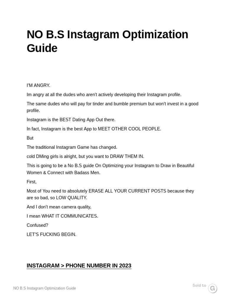 PDF Instagram Optimization Guide | PDF
