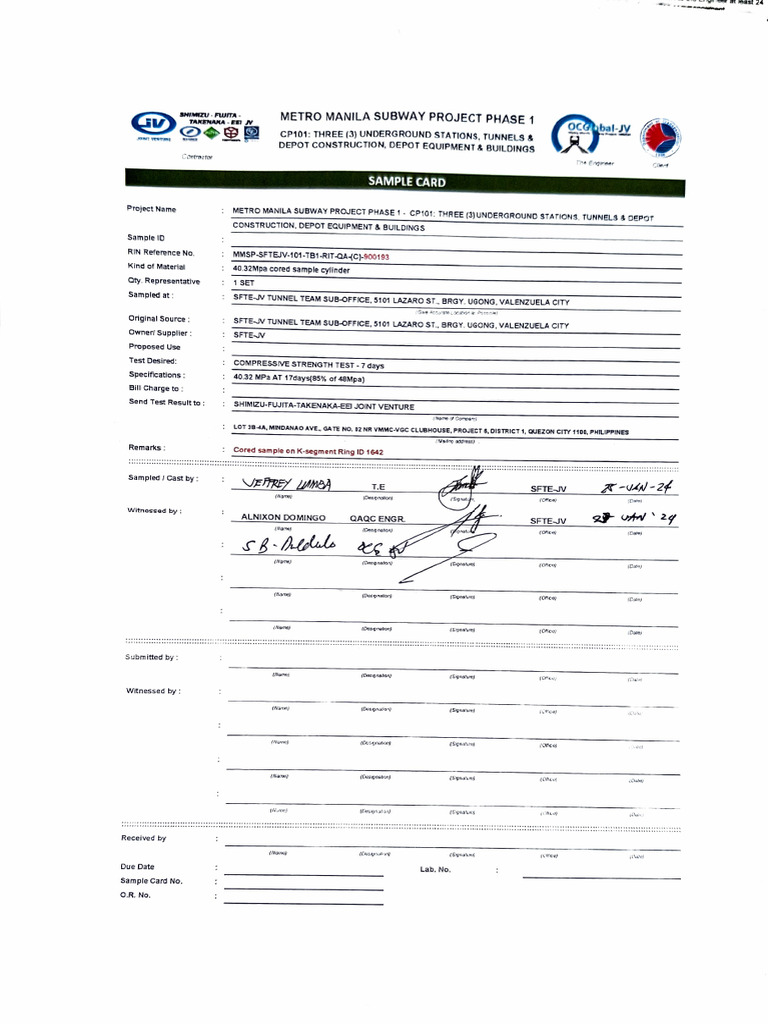 Cored Sample | PDF