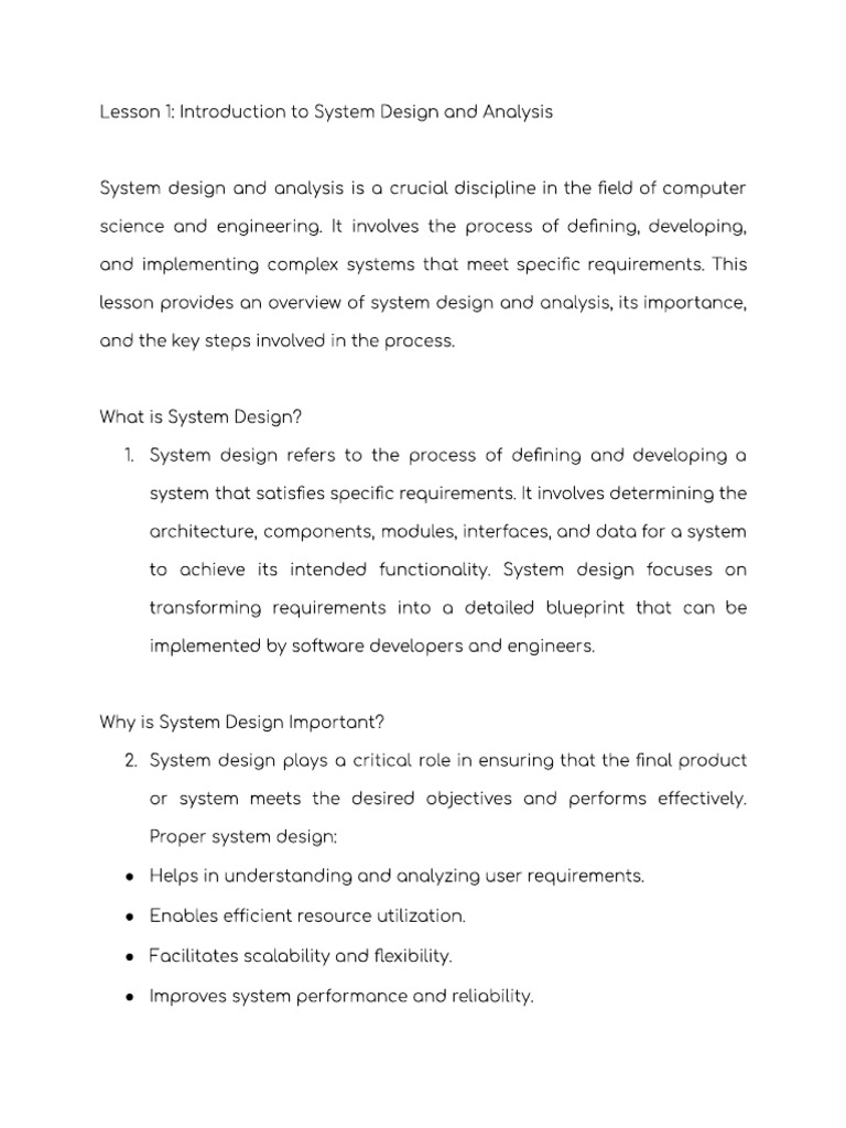 Introduction To Systems Design | PDF