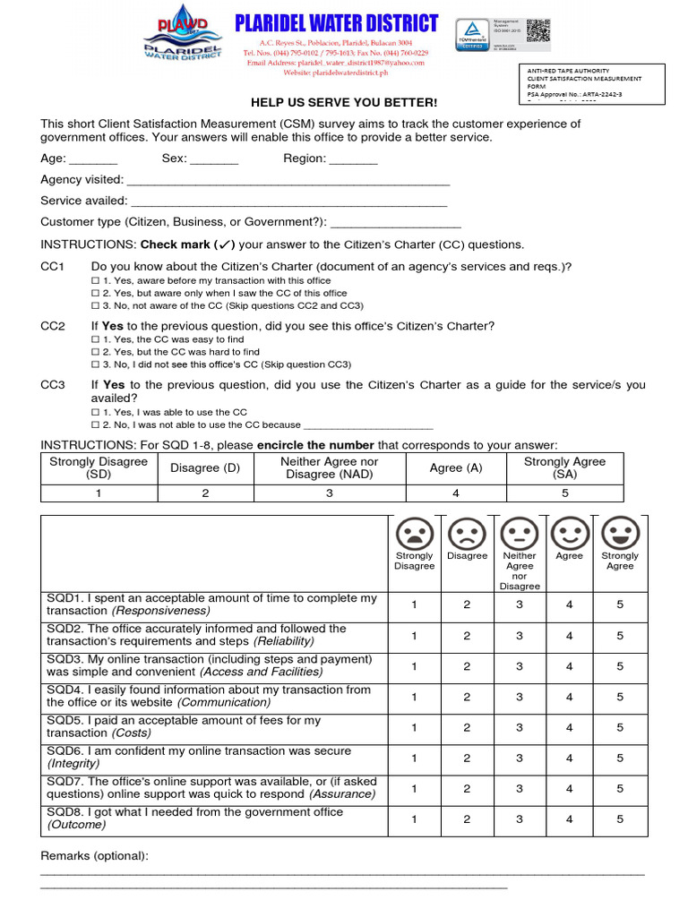 CSM Survey | PDF | Business | Service Industries