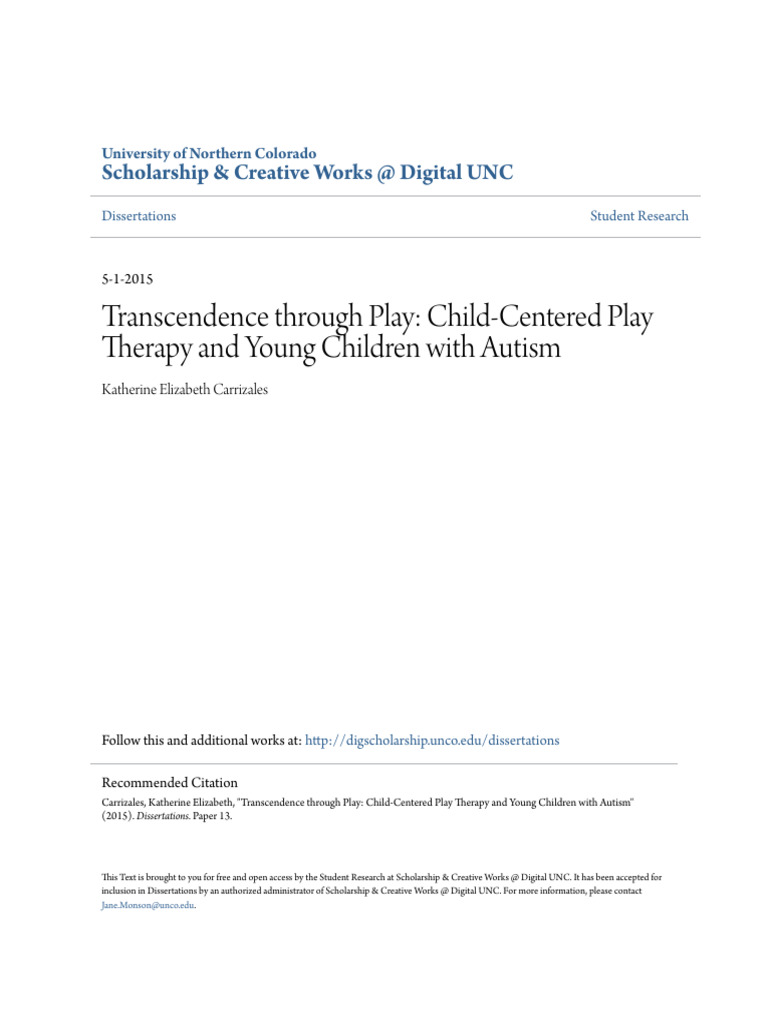 Transcendence Through Play - Child-Centered Play Therapy and Young ...