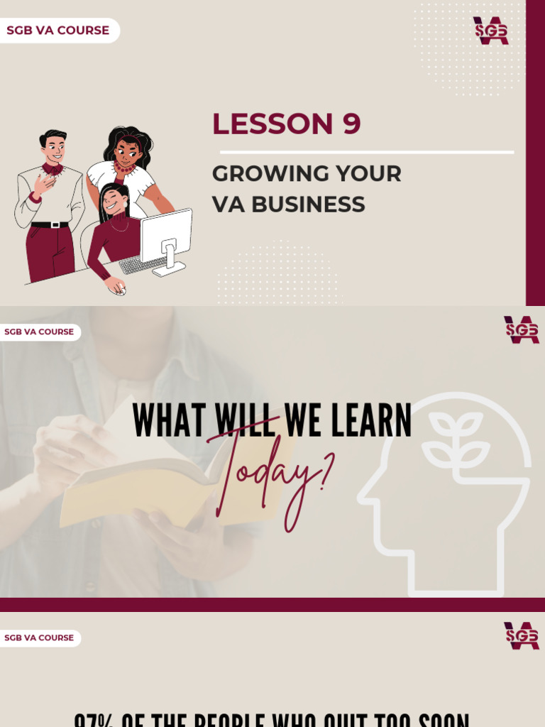 Lesson 9 - Growing Your VA Business | PDF | Human Communication