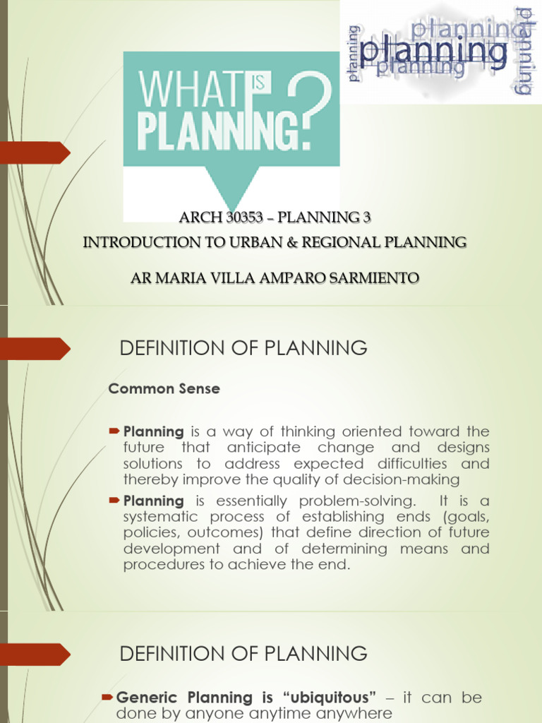 4 Definition of Planning | PDF | Urban Planning