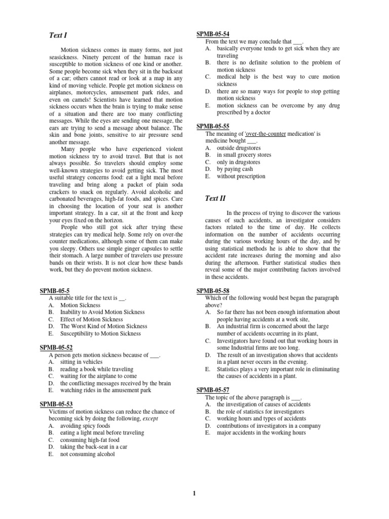 Soal Bahasa Inggris SBMPTN 2005 | PDF