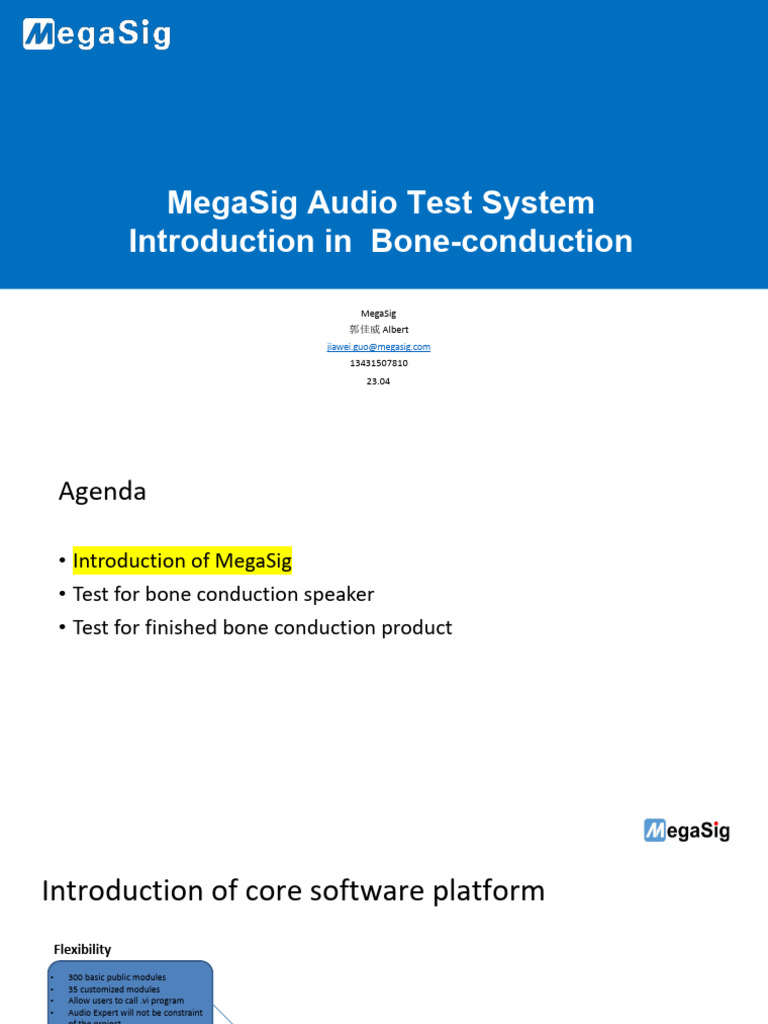 MegaSig Audio Test System Introduction in Bone-Conduction | PDF ...