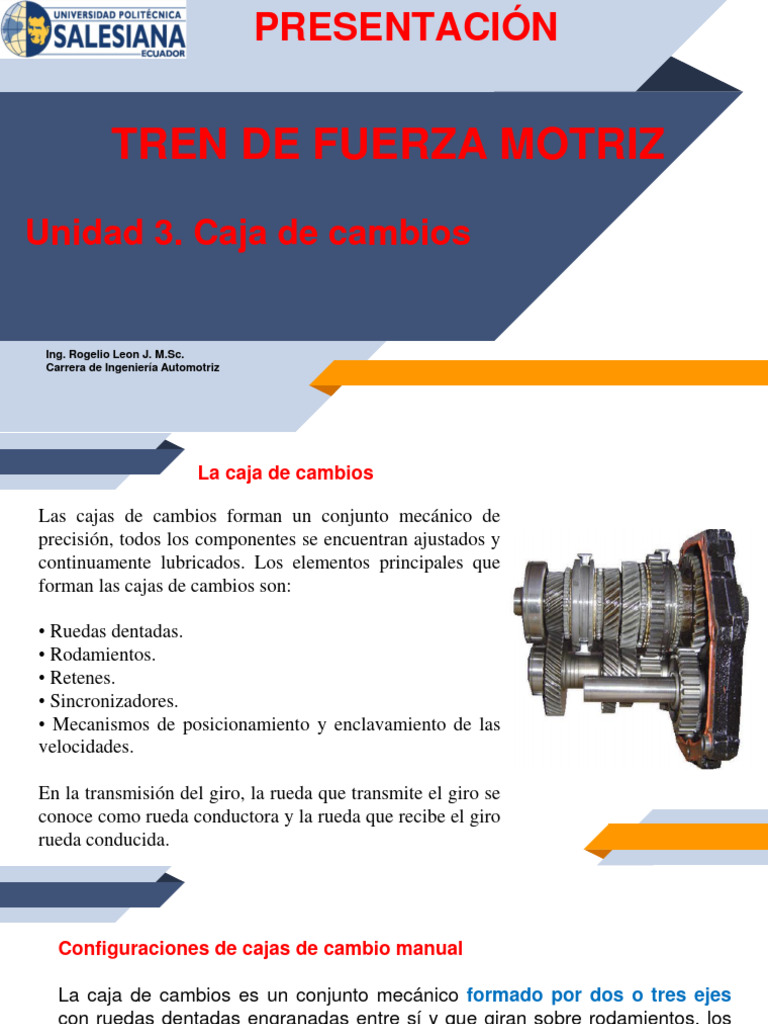 Clases de Tren de Fuerza Motriz Unidad 3 Contenido 3 | PDF | Tracción ...