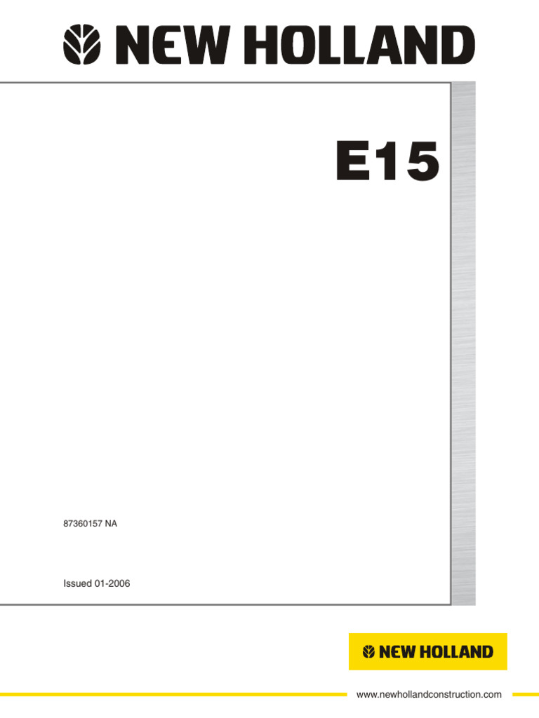 New Holland E15 Hydraulic Excavator Service Repair Manual | PDF | Electrical Connector | Welding