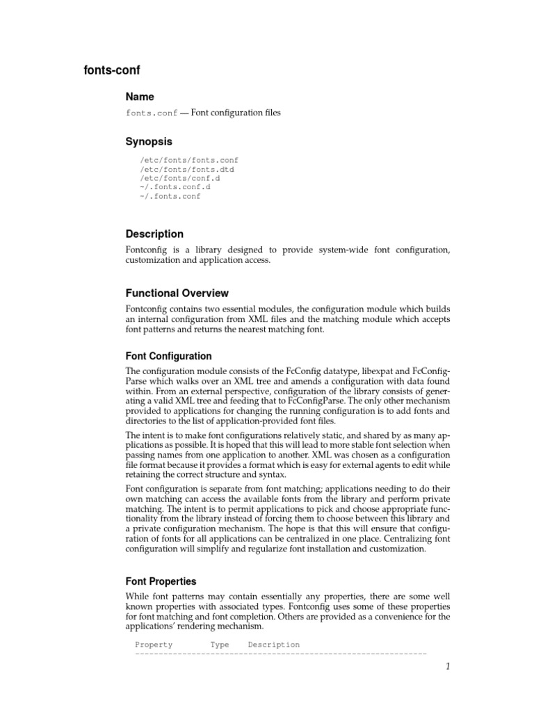 Fontconfig User | PDF | Typefaces | Xml