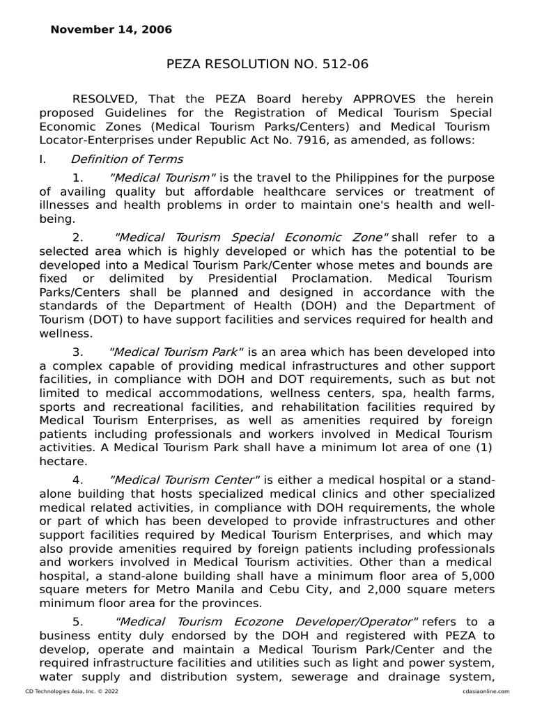 PEZA - Guidelines - For - The - Registration - of - Medical20220915-12-10oskmn | PDF | Health ...