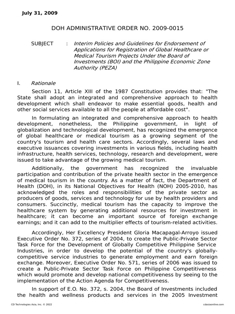 PEZA and BOI - Interim Rules | Download Free PDF | Health Care | Joint ...