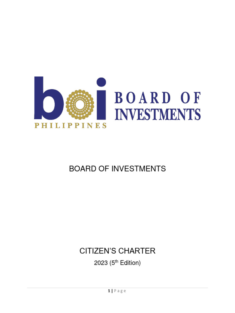 BOI - Citizen's Charter | PDF | U.S. Securities And Exchange Commission | Procurement