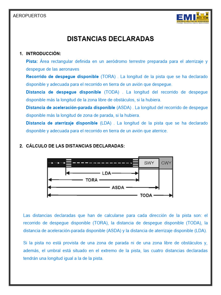 Cálculo de Distancias en Pistas de Aeropuertos | PDF | Pista | Aeropuerto
