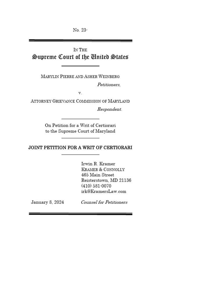 Marylin Pierre v. Attorney Grievance Commission of Maryland | PDF ...