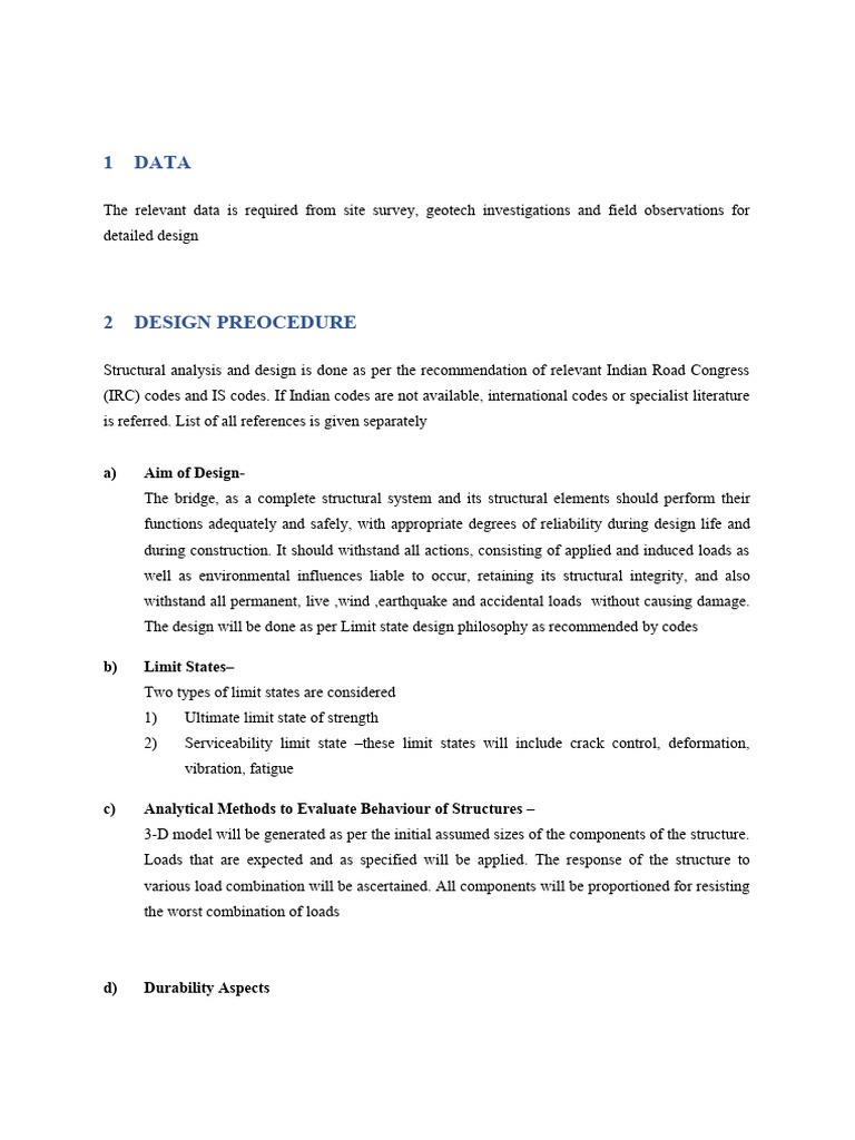 Bandra Cycle Track Bridge Data | PDF | Structural Load | Strength Of ...
