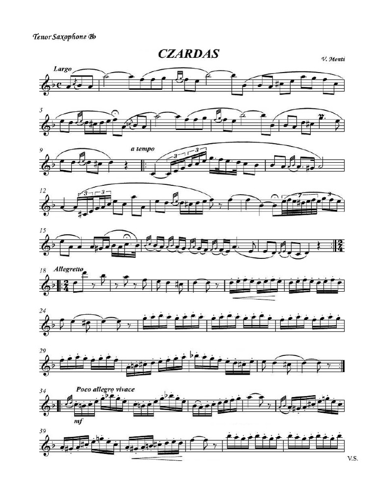 Czardas Sax Tenor Saxophone | PDF