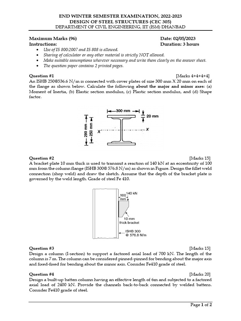 Model Question Paper E Pdf Bending Beam Structure 7199