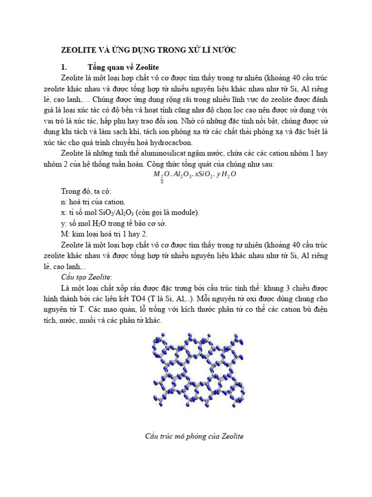 Zeolite Và NG D NG Trong X Lí Nư C | PDF
