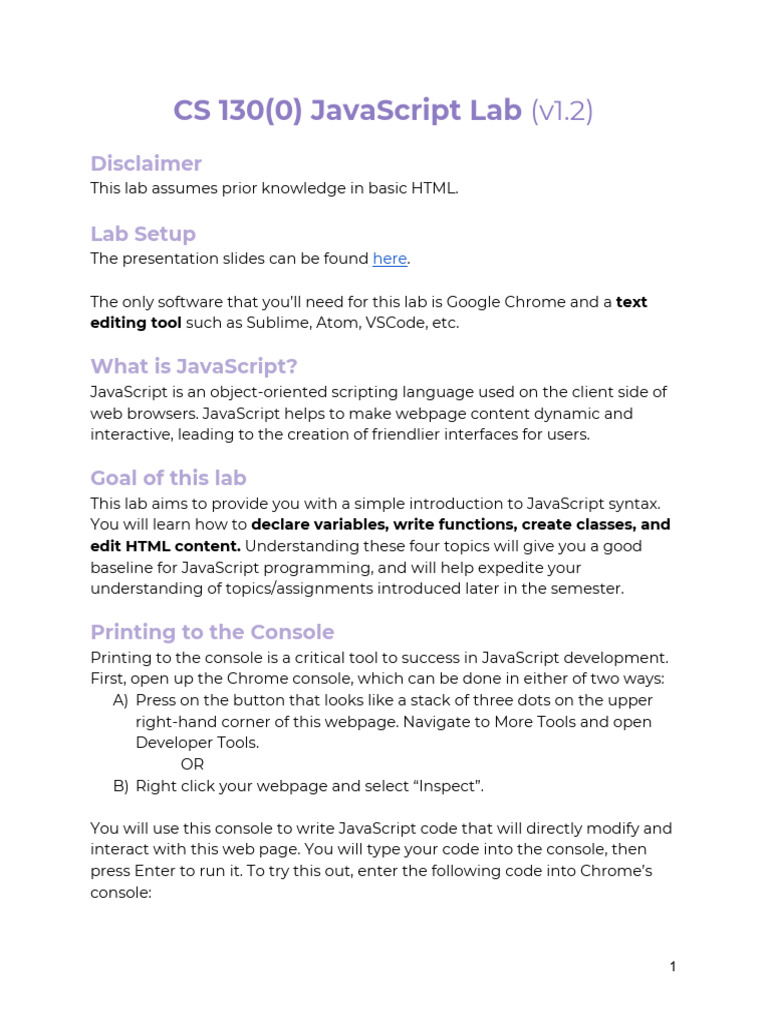 Javascript Hand Out Pdf Java Script Variable Computer Science