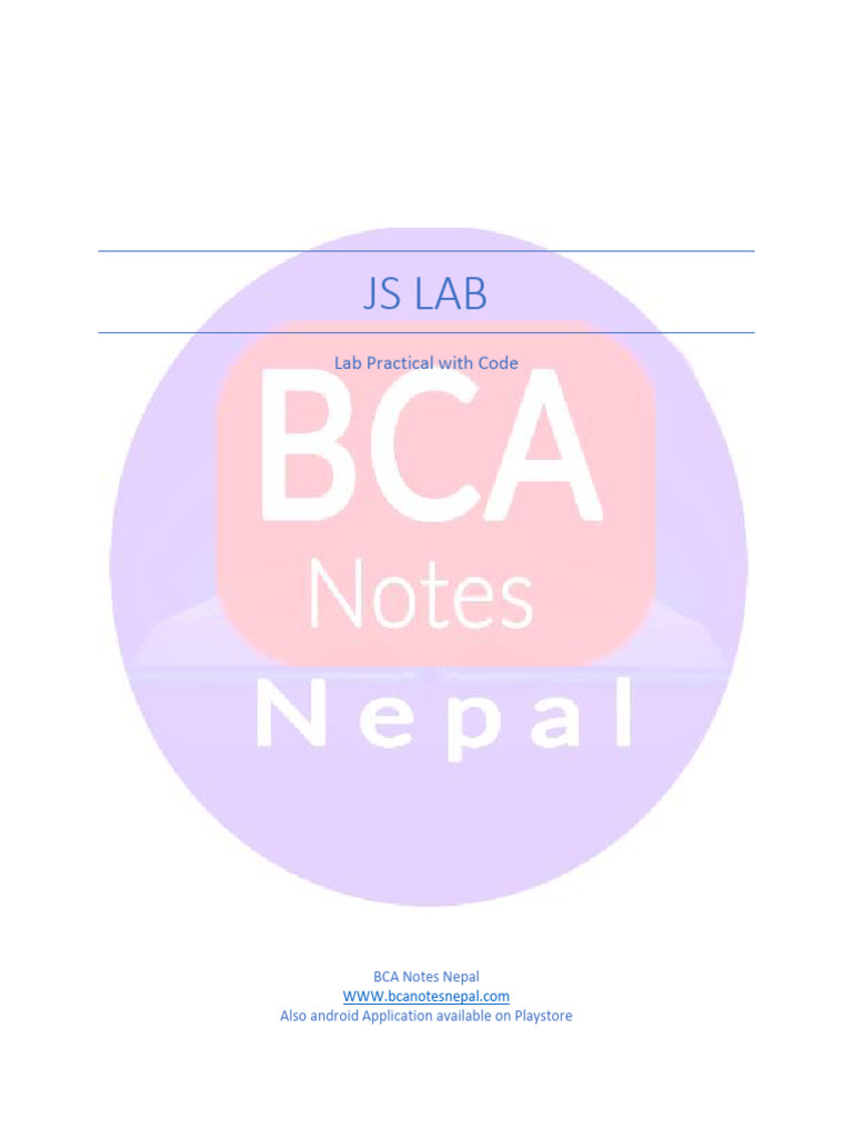 Js Lab | PDF | Java Script | Internet & Web