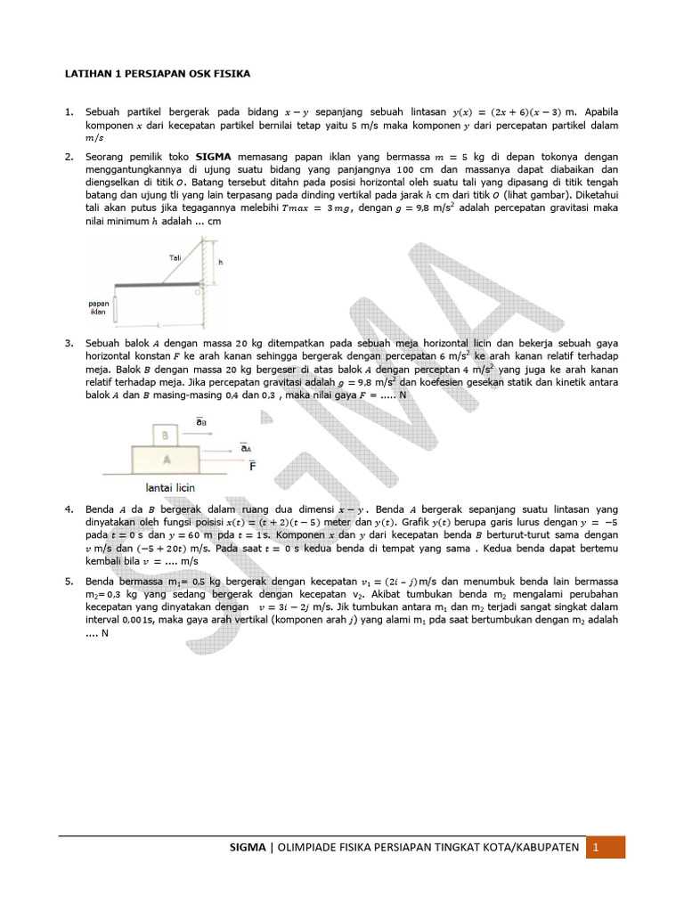 Persiapan OSK Fisika Tingkat Kota/Kabupaten | PDF | Ilmu Sosial ...