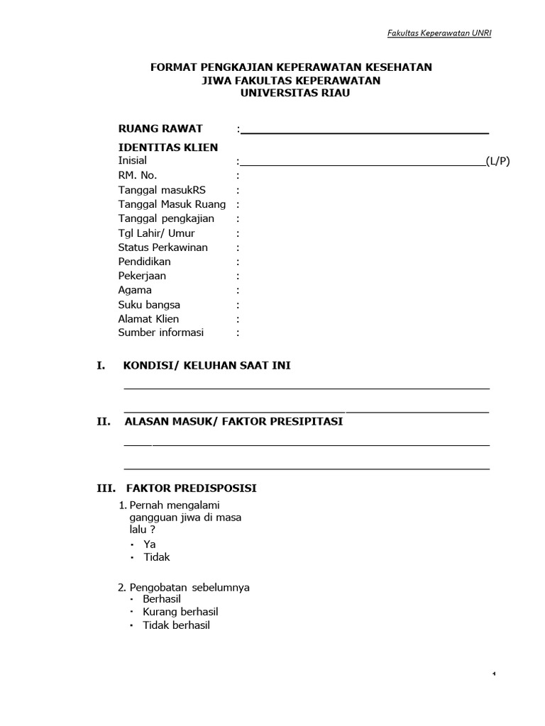 Format-Format Keperawatan JIwa | PDF
