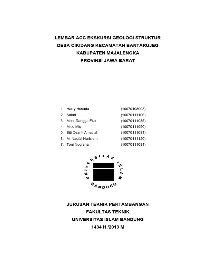 Lembar Acc Ekskursi Geologi Struktur | PDF