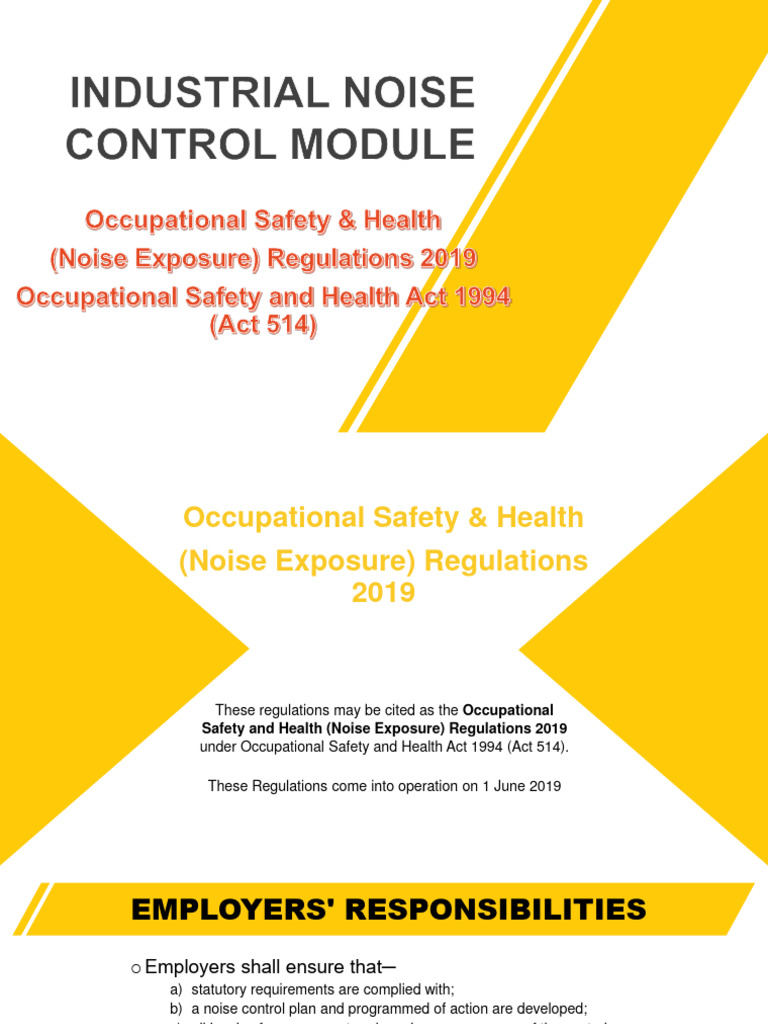 DOSH Noise Exposure Regulations 2019 | PDF | Noise | Occupational ...